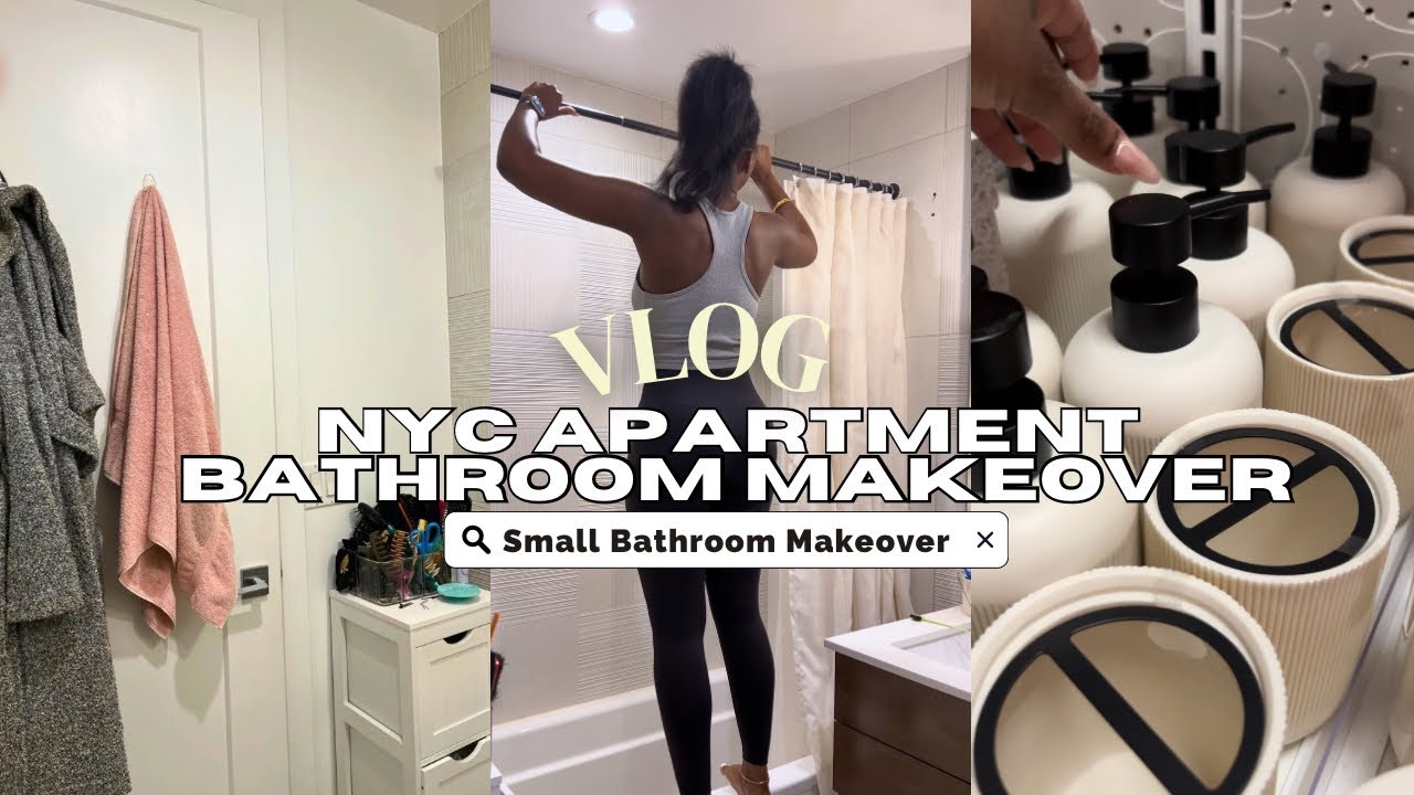 Transforming my NYC Apartment Bathroom | Small Bathroom Design & Decor ...