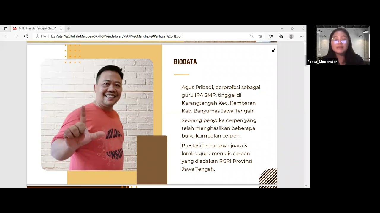KELAS MENULIS PENTIGRAF (Cerita Pendek Tiga Paragraf) BERSAMA AGUS PRIBADI - YouTube