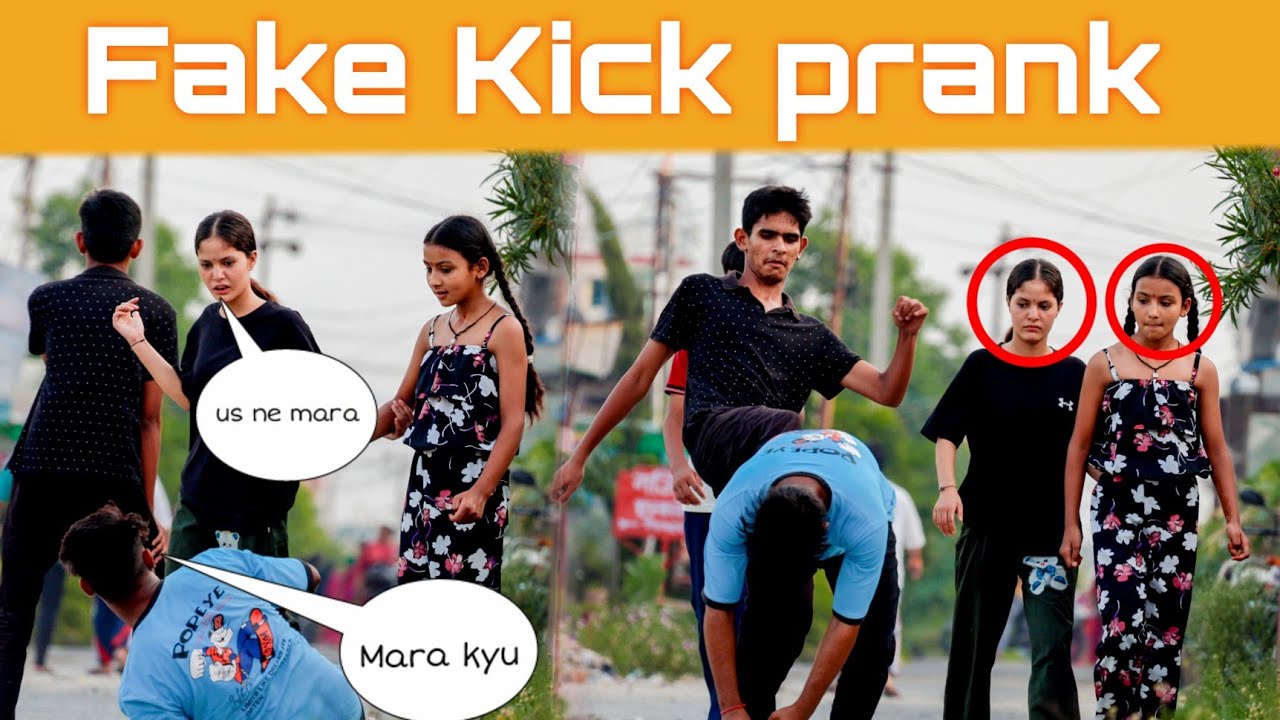 Fake Kick prank || And advertising prank with unknown people 😂 लास्ट मै ...