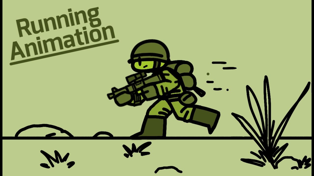 Flipaclip Running Animation (Soldier in a Rush) |Short Animation|12fps ...