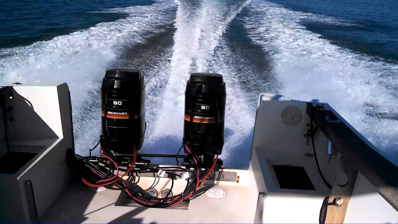 Twin Mercury Outboards 1st Sea Trial - YouTube