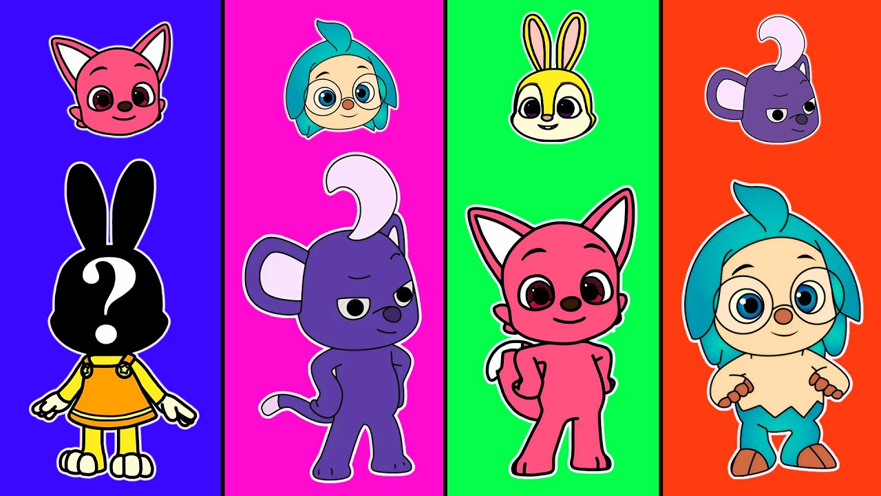 Find the head of Jeni, Billi, PinkFong, Gohi - Complete the puzzle ...