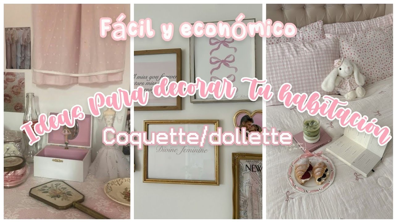 Ideas para Decorar Tu Habitación 💌 || coquette + dollette + downtown 📚 ...