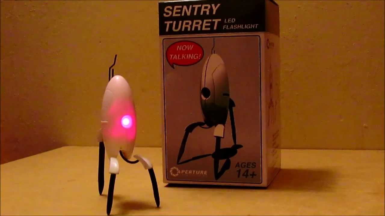 Portal 2 sentry turret Aperture science LED torch - YouTube