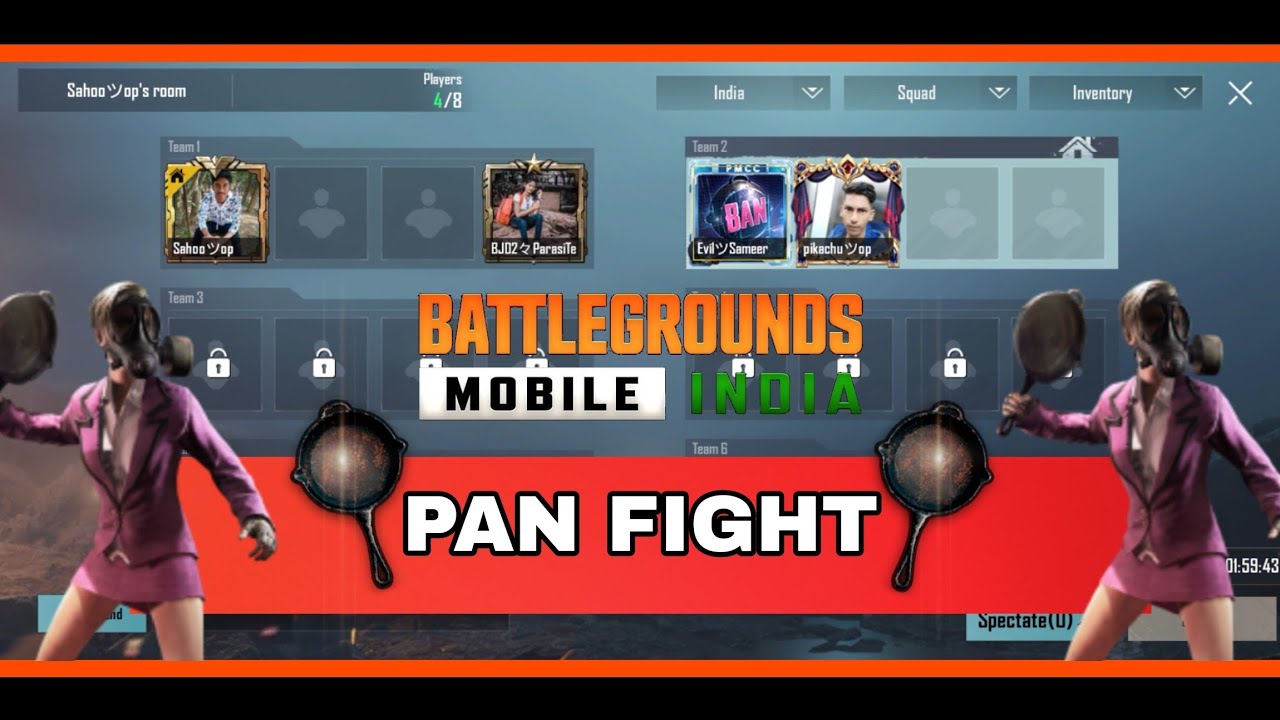 2 vs 2 pan fight//Funny pan fight with my friends 😁😁//BGMI🥰 - YouTube