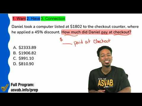 ASVAB Arithmetic Reasoning - How to Set Up and Solve Percent Word ...