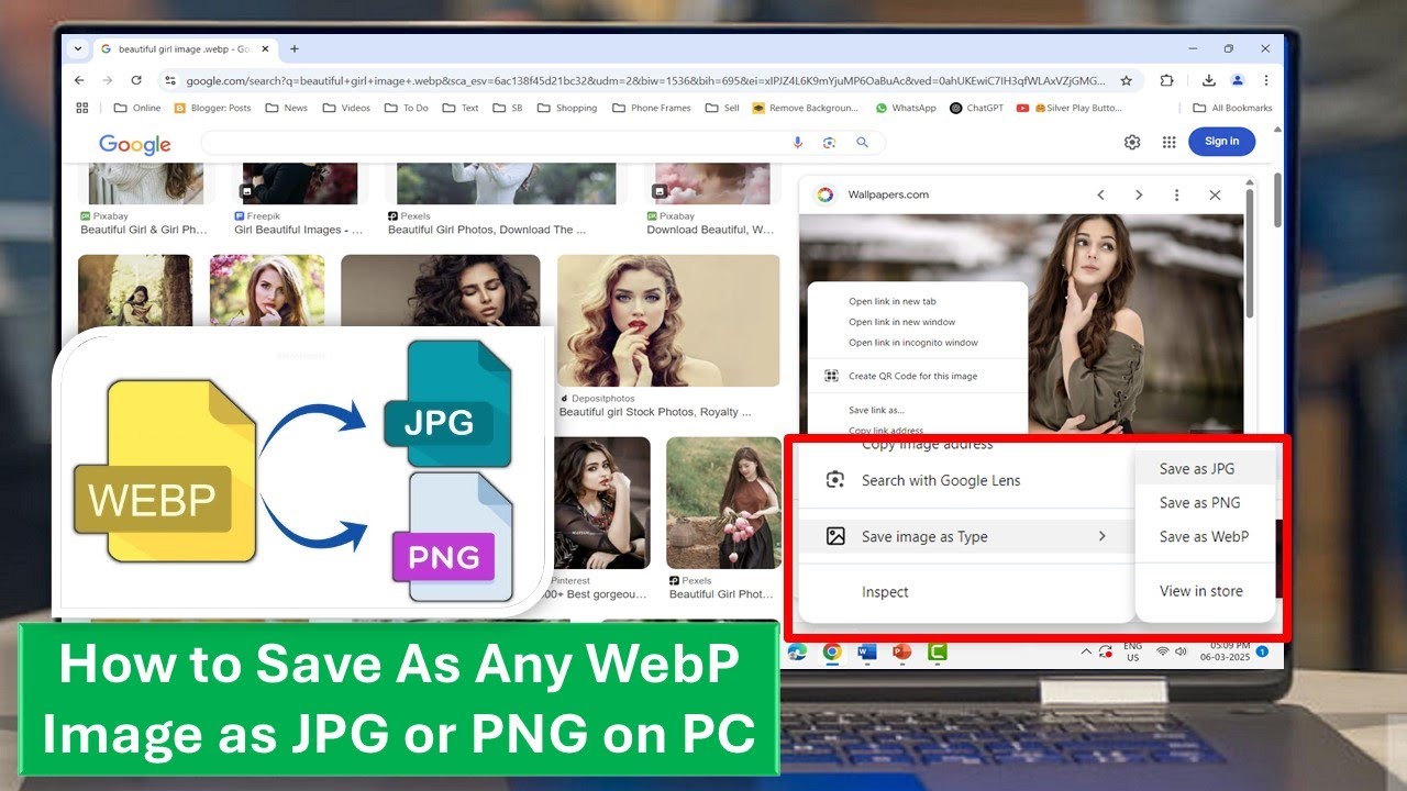 How to Save As Any WebP Image as JPG or PNG on PC - YouTube