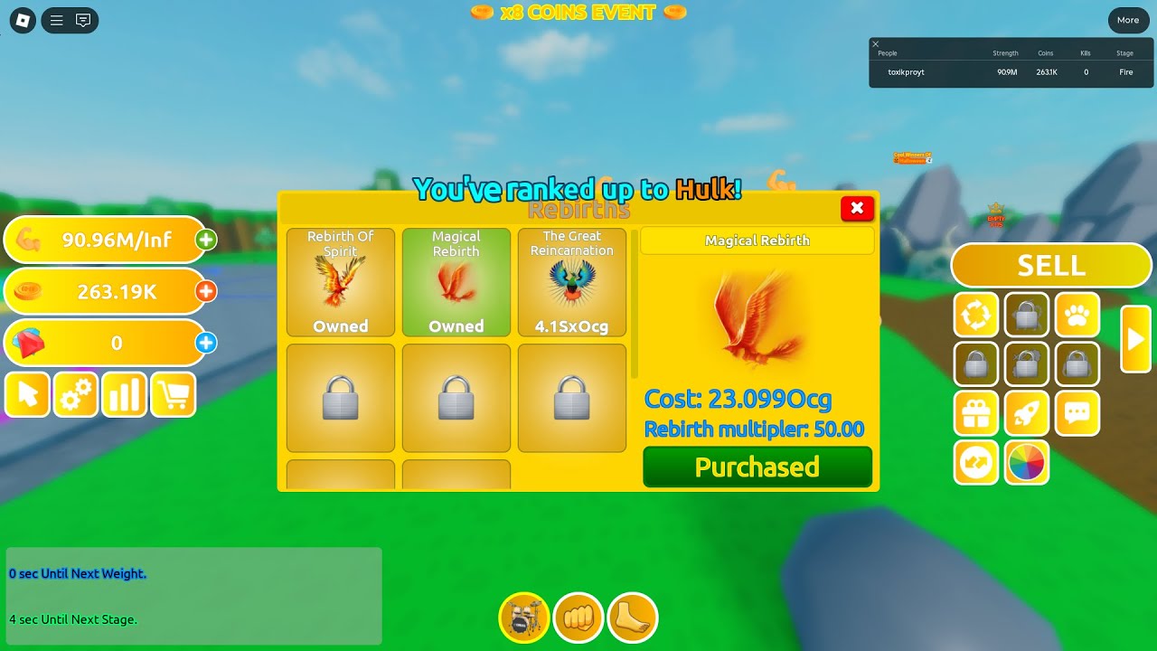 Fast lifting simulator 2 rebirth 1-15 stages ggs - YouTube