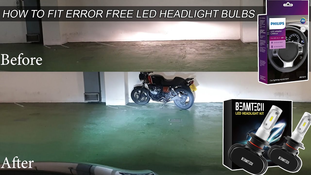 HUGE UPGRADE - How to fit ERROR FREE LED Beamtech headlight bulbs + LED ...