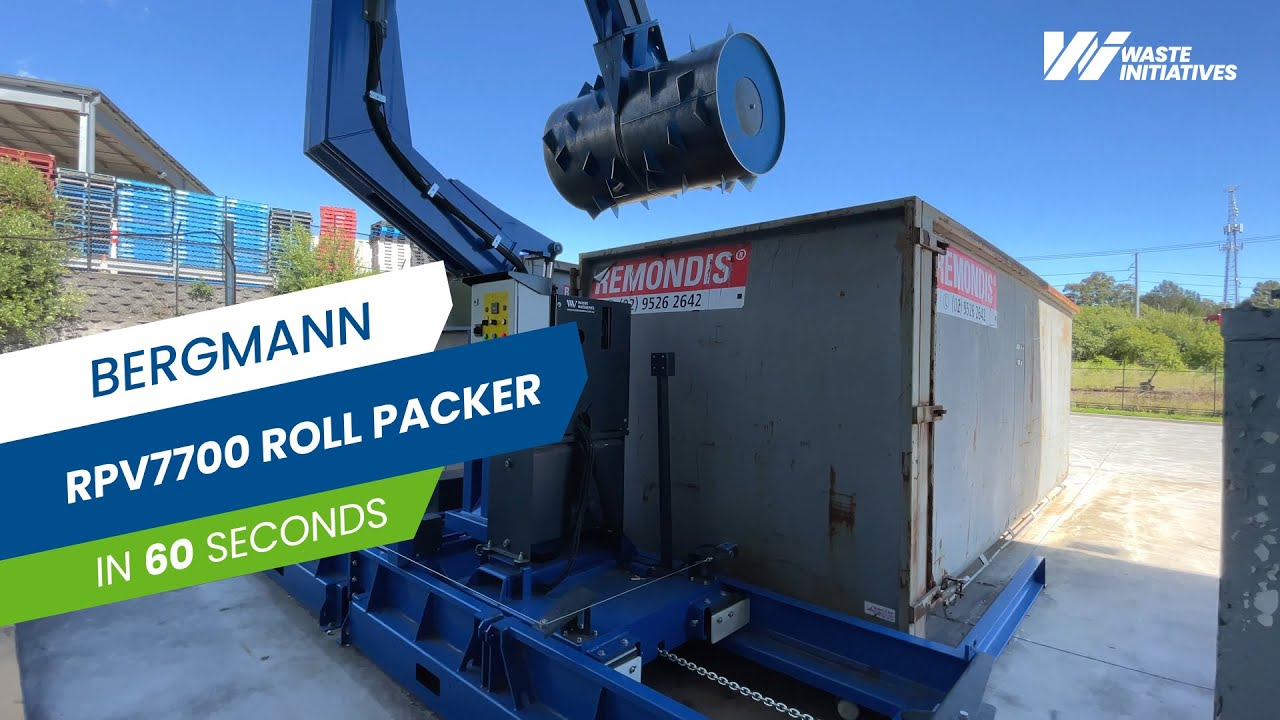 Bulky Waste Compactor for Warehouses - Bergmann Roll Packer - YouTube