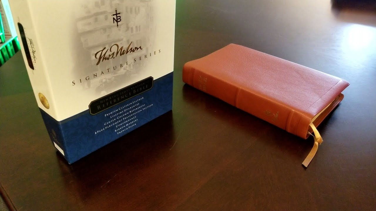 Nelson NKJV Signature Series Reference Bible in Tan Abba Calfskin with ...