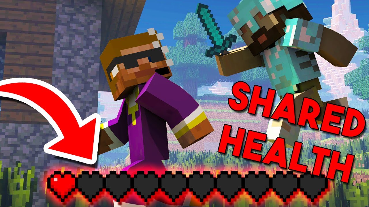 MINECRAFT BUT WE SHARE A HEALTH BAR... (CHALLENGE) - YouTube