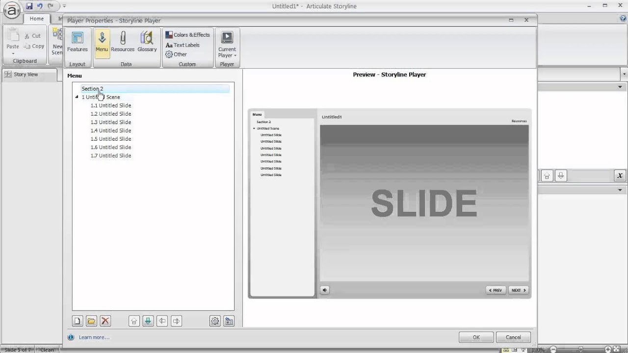Articulate Storyline Tutorial How To Customize The Player Menu Youtube