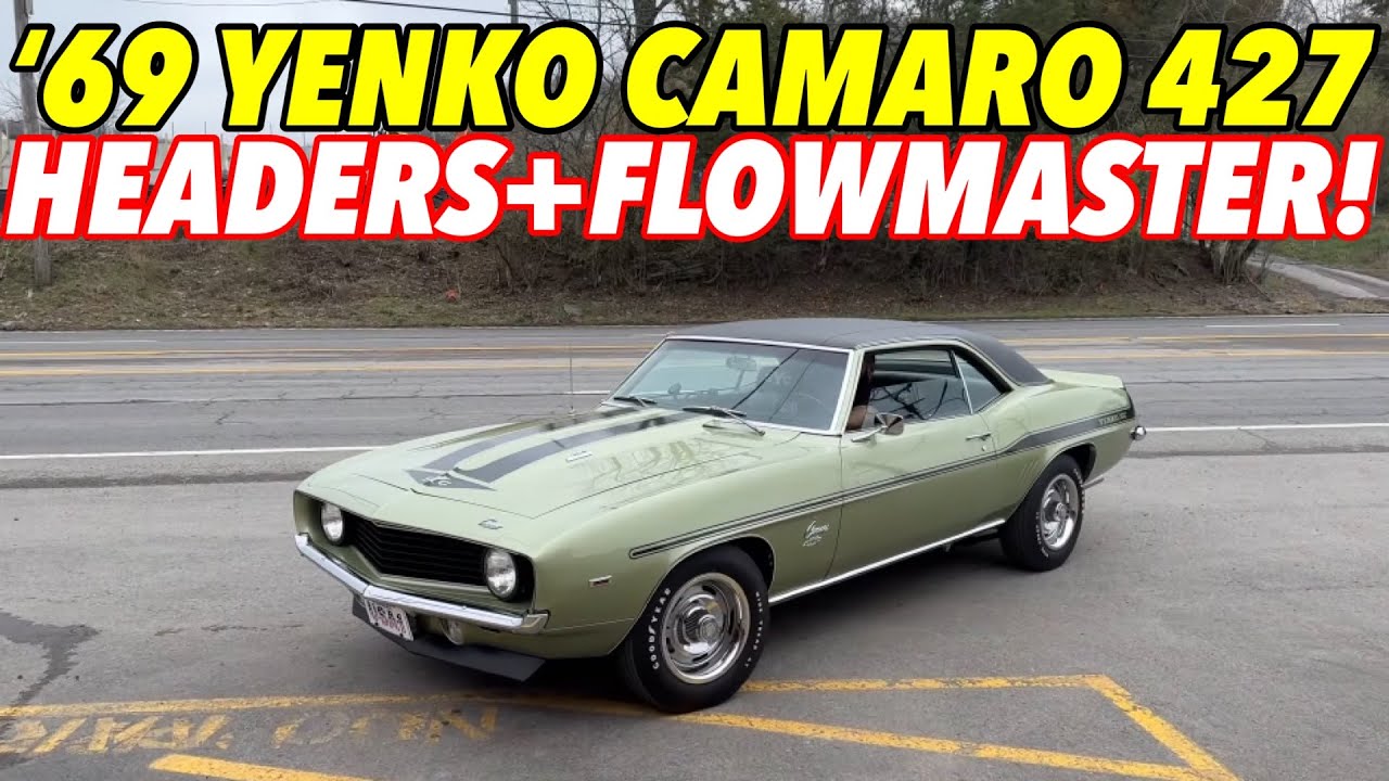 1969 Yenko Camaro 427 V8 Exhaust Sound w/ HEADERS & FLOWMASTER 40 ...