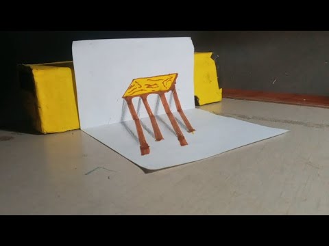 3D table drawing on paper/ - YouTube