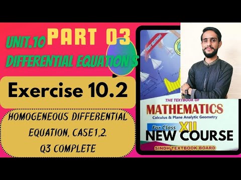 Class 12 Maths stbb new course|Fsc maths|Unit 10 Differential Equations ...