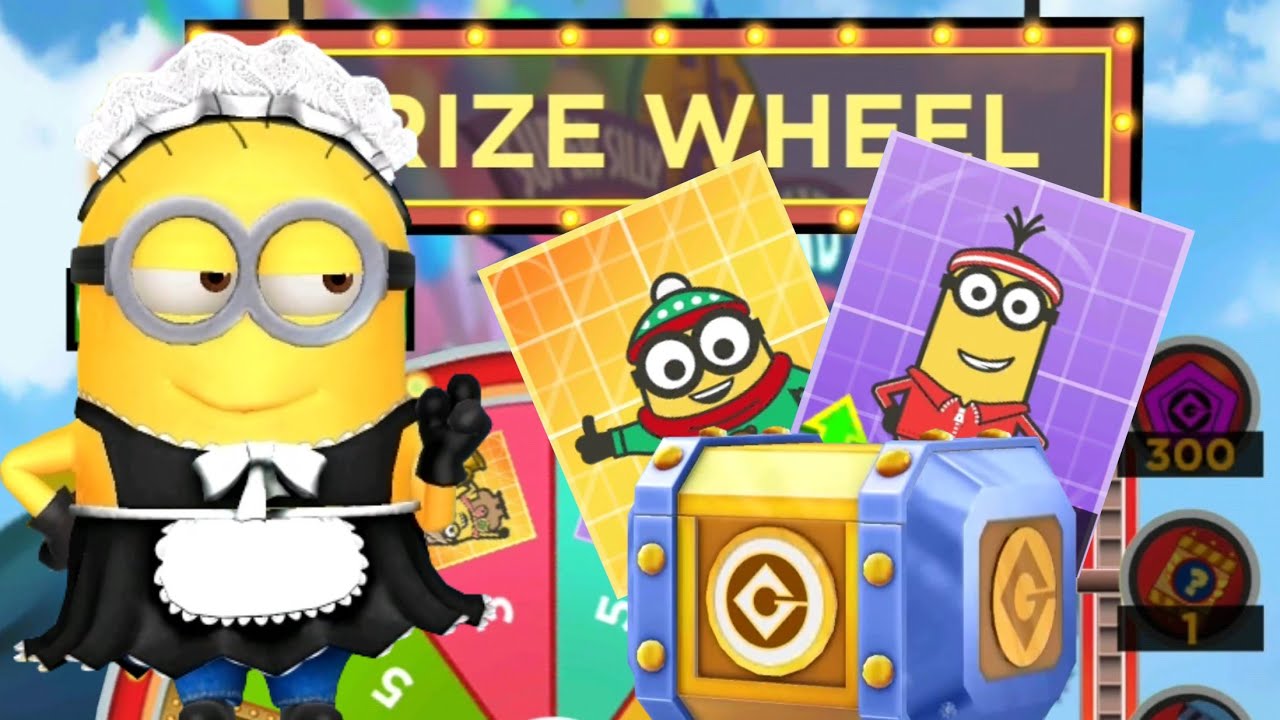 Minion Rush Prize Wheel Sporty Kevin Cards Rewards Claim and Maid ...