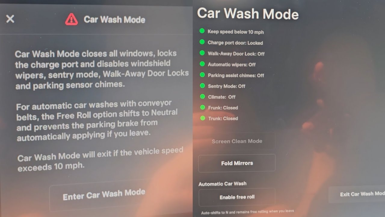 Tesla Model S 3 X Y Car Wash Mode *DO NOT Shift Car Into Neutral!* You ...
