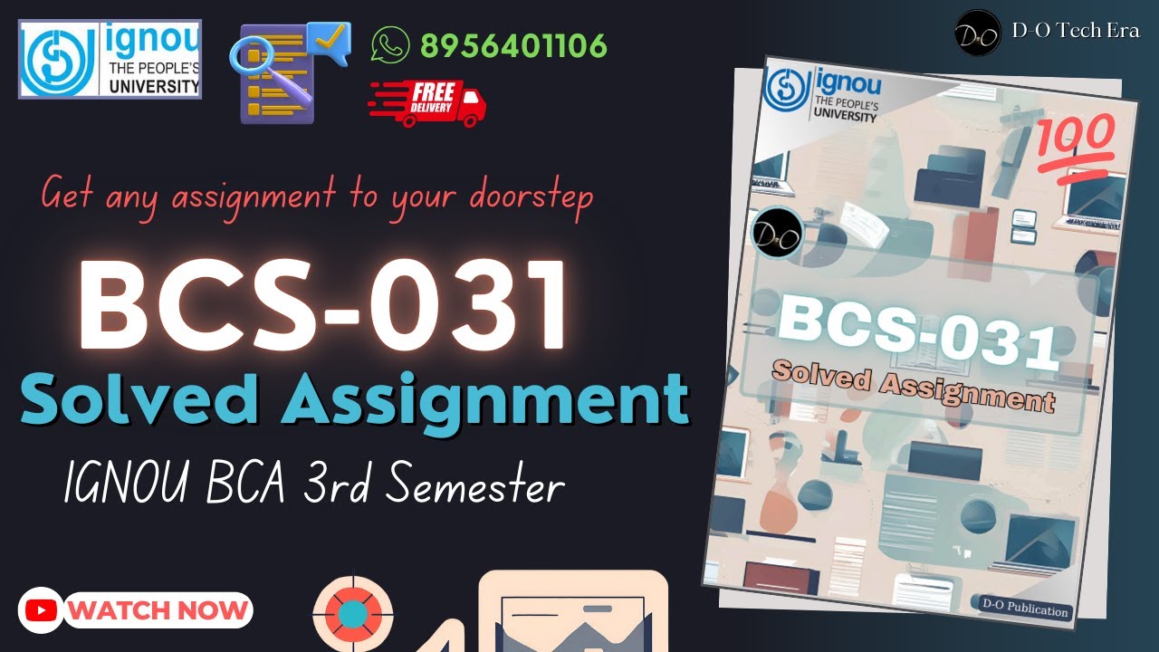BCS-031 Solved Assignment 2024 - 2025 |IGNOU BCA 3rd Semester assignment| #ignou #bca # ...