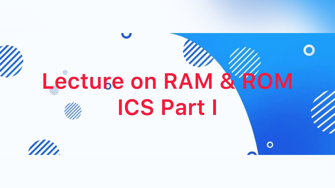 RAM and ROM| ICS Part I | Lecture in Urdu - YouTube