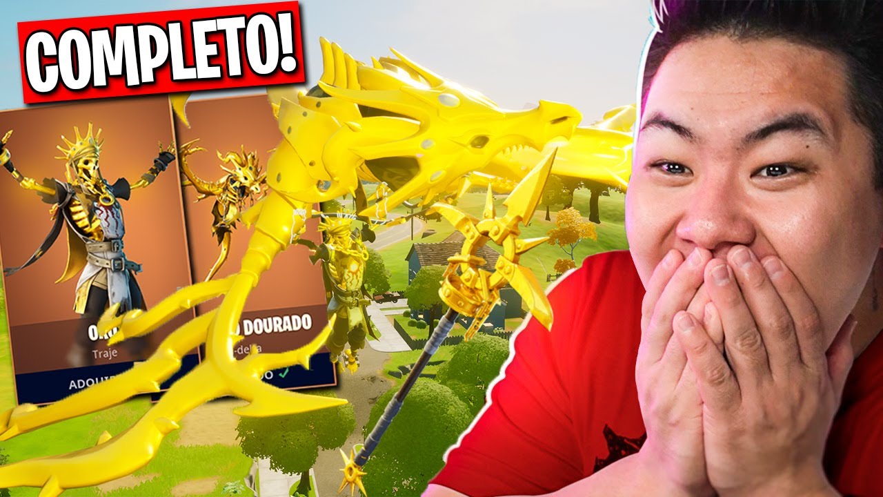 CONSEGUI O SET COMPLETO DO ORO!! *todas as skins!!* | FORTNITE - YouTube