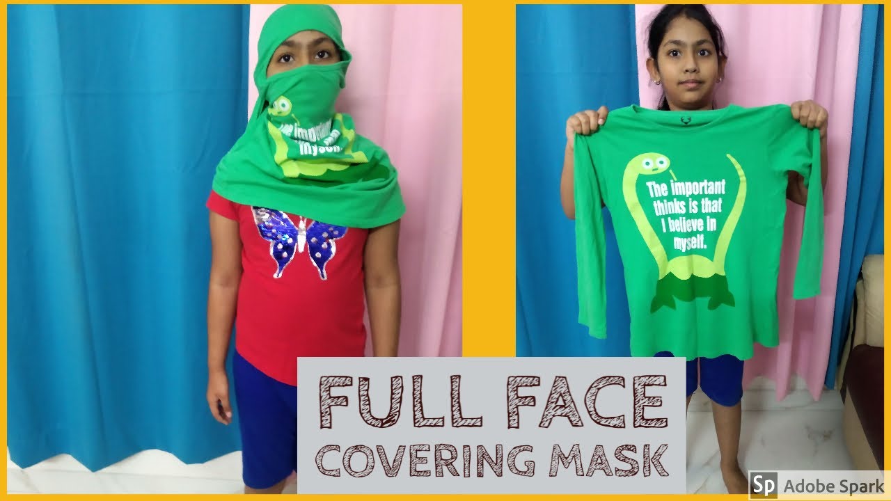 How to make full face covering mask without stitching or cutting at ...