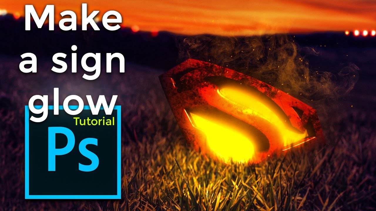 Adding glow on a sign in 2 minutes in Photoshop - YouTube