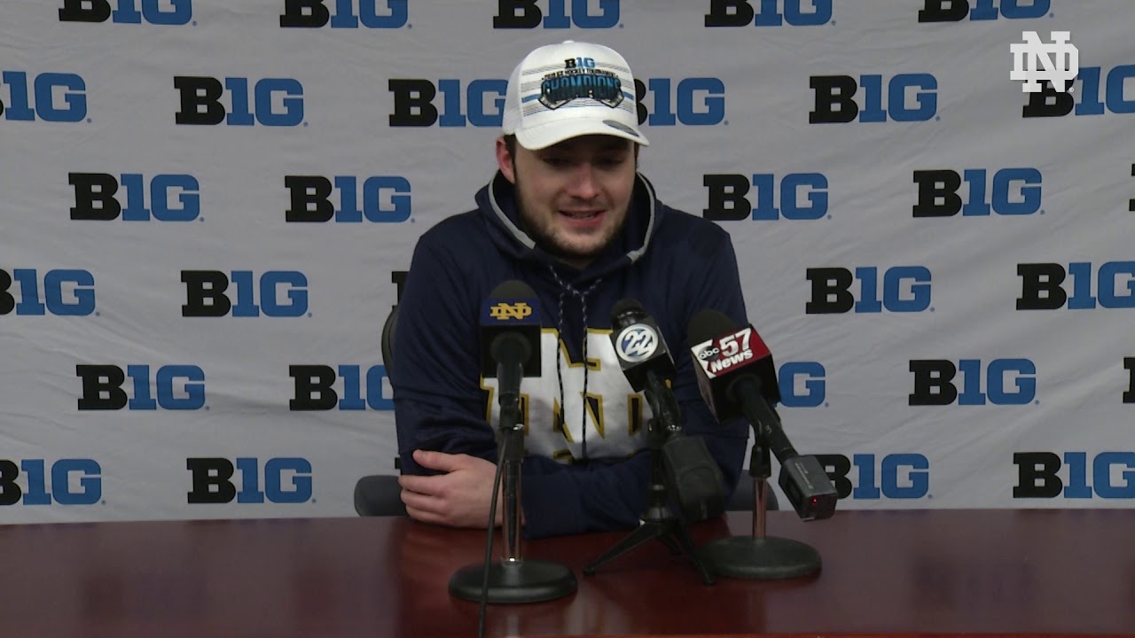 @NDHockey | Cale Morris Post-Game Press Conference vs. Penn State, B1G ...