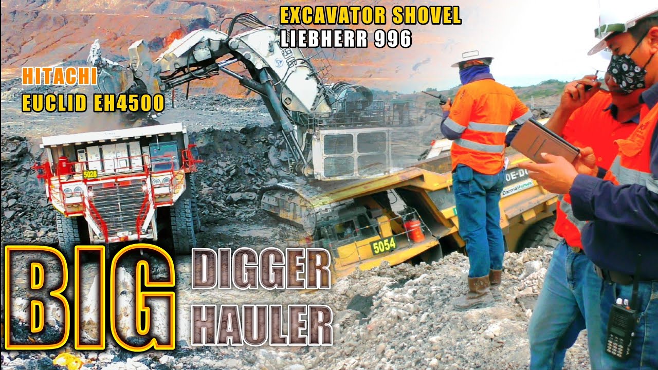 🛑 BIG SHOVEL EXCAVATOR LIEBHERR VS BIG HAULER EUCLID EH4500 - YouTube