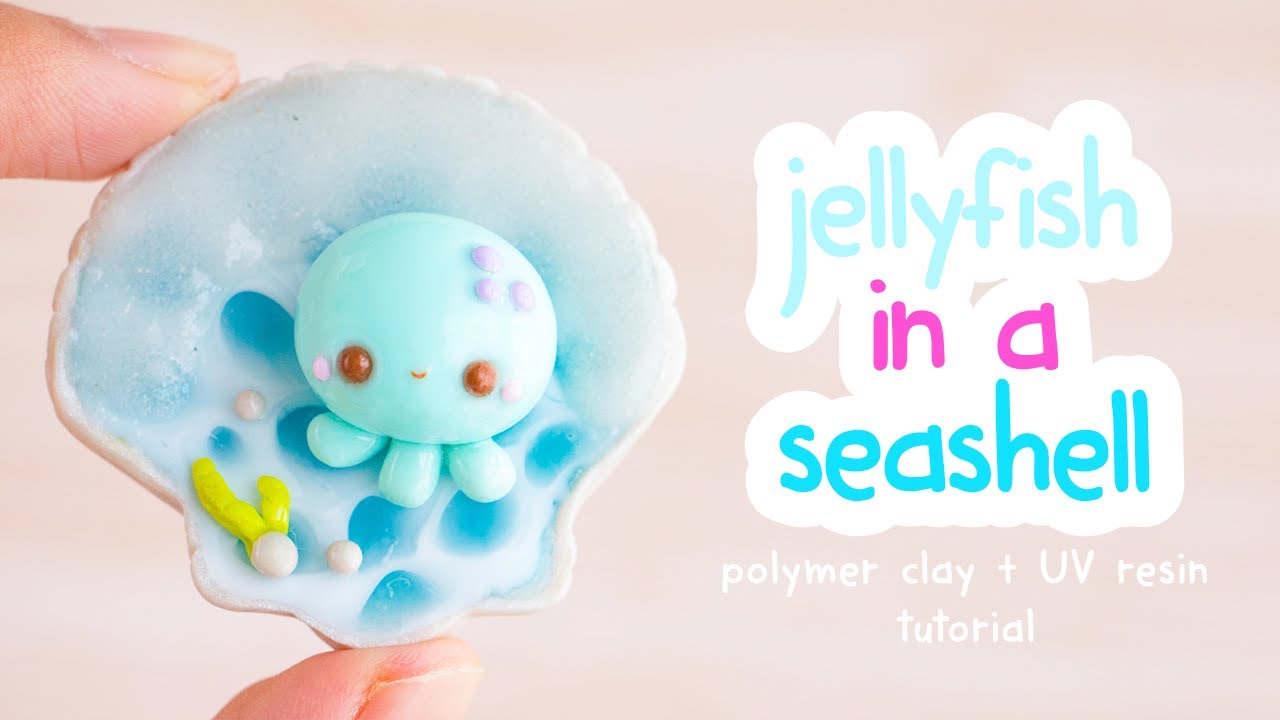 Jellyfish in a Seashell ~ Polymer Clay/UV Resin Tutorial - YouTube