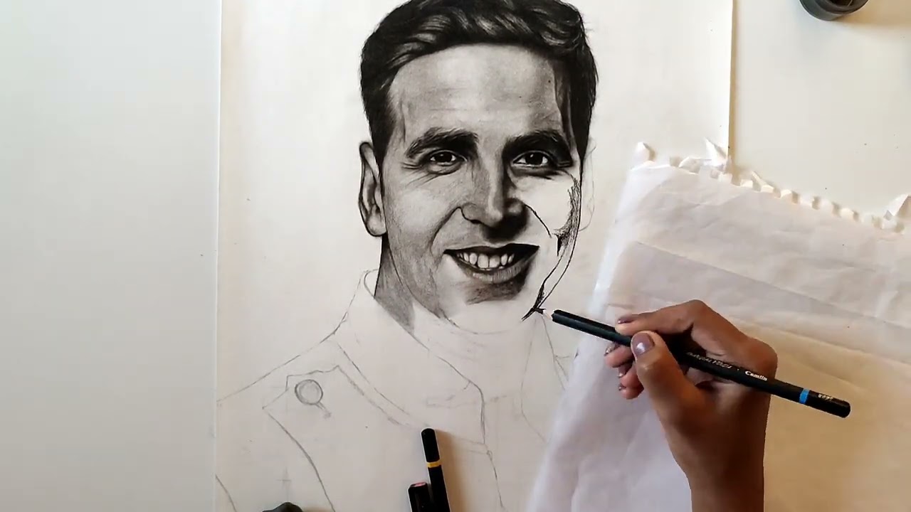 Drawing Akshay Kumar | timelapse - YouTube