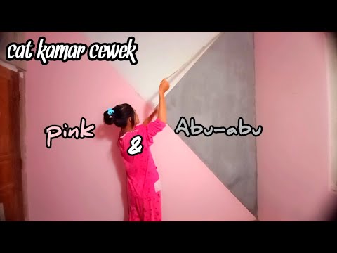 NGECAT KAMAR CEWEK,, WARNA PINK  PERPADUAN ABU2 MUDA DAN TUA HASILNYA  KEREN...!💓