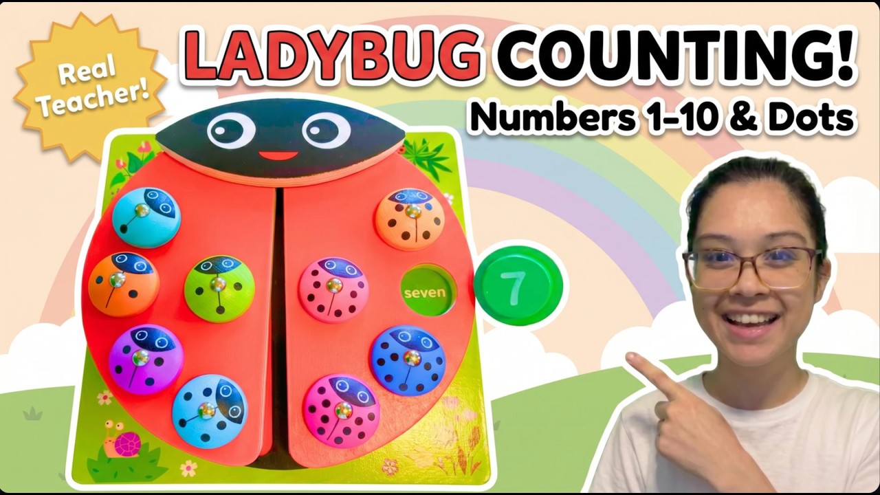 LADYBUG COUNTING PUZZLE! Numbers 1–10, Dots & Colors | Preschool ...