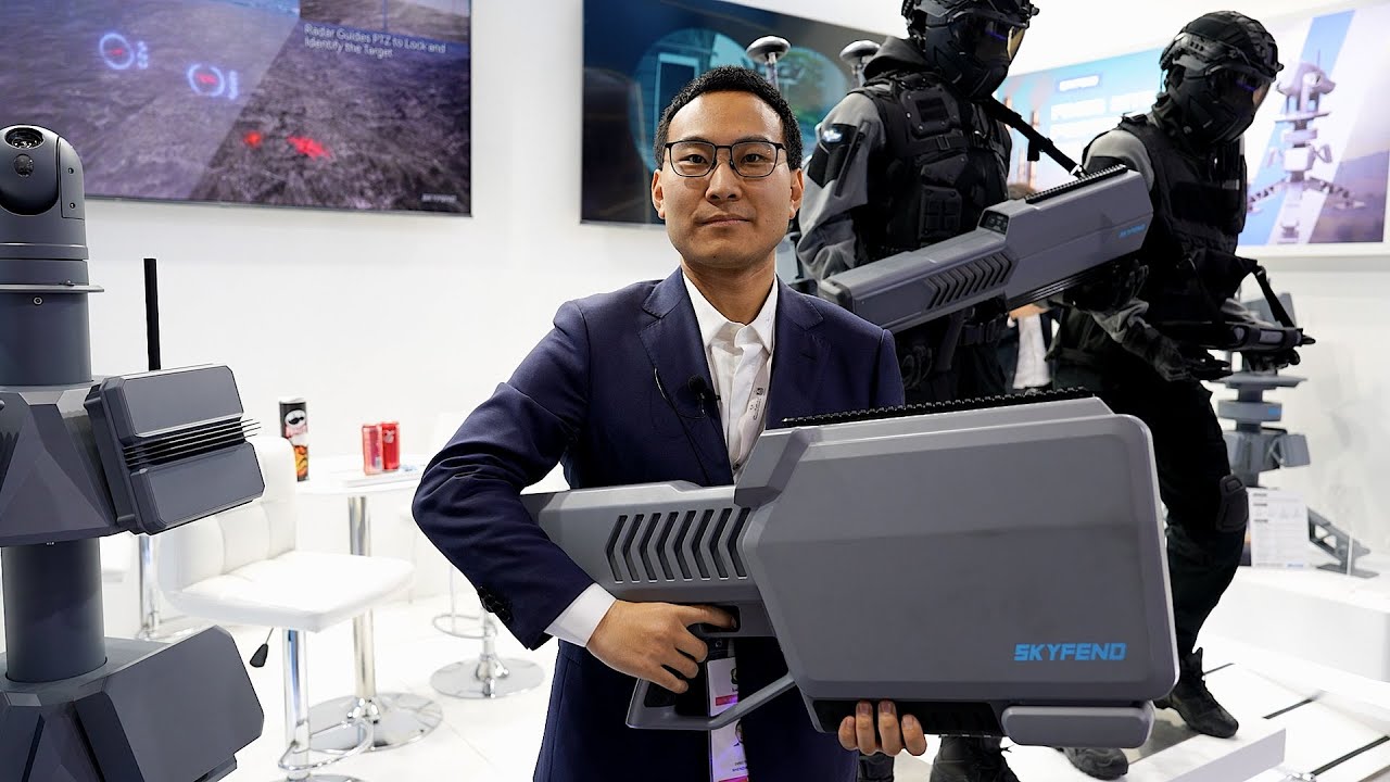 Skyfend showcased cost-effective anti-drone systems at IDEX 2025 - YouTube