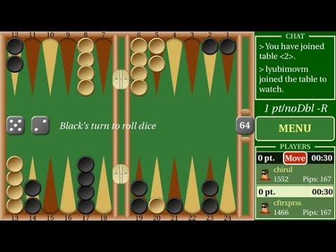Playing online Backgammon with real players at GameColony.com - YouTube