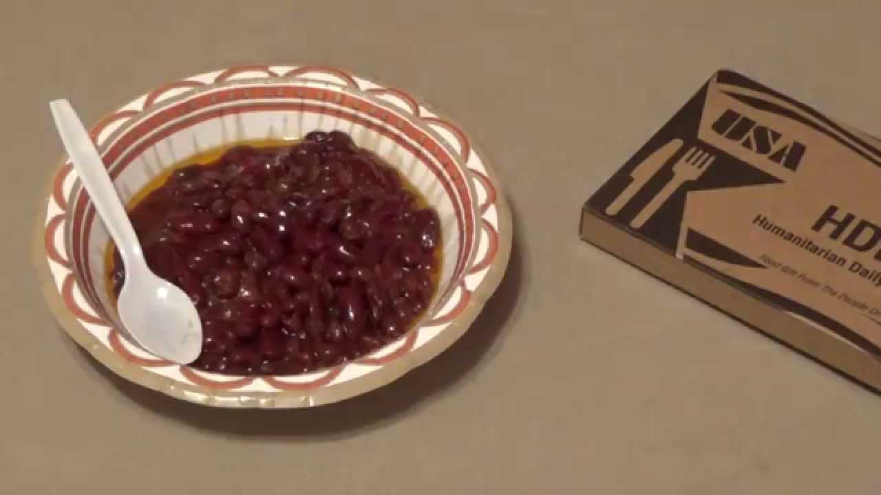 Bean Salad HDR Humanitarian Daily Ration MRE Review - YouTube