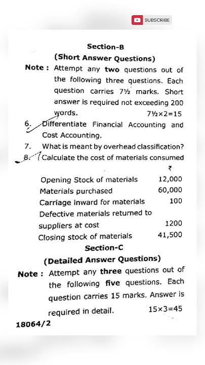 Cost and management accounting question paper2020 #bba #2025 #ccsu #questionpaper - YouTube