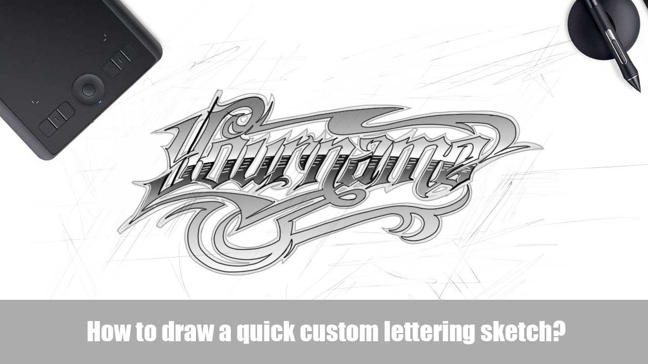 How to make a quick sketch of your unique lettering in Photoshop - YouTube