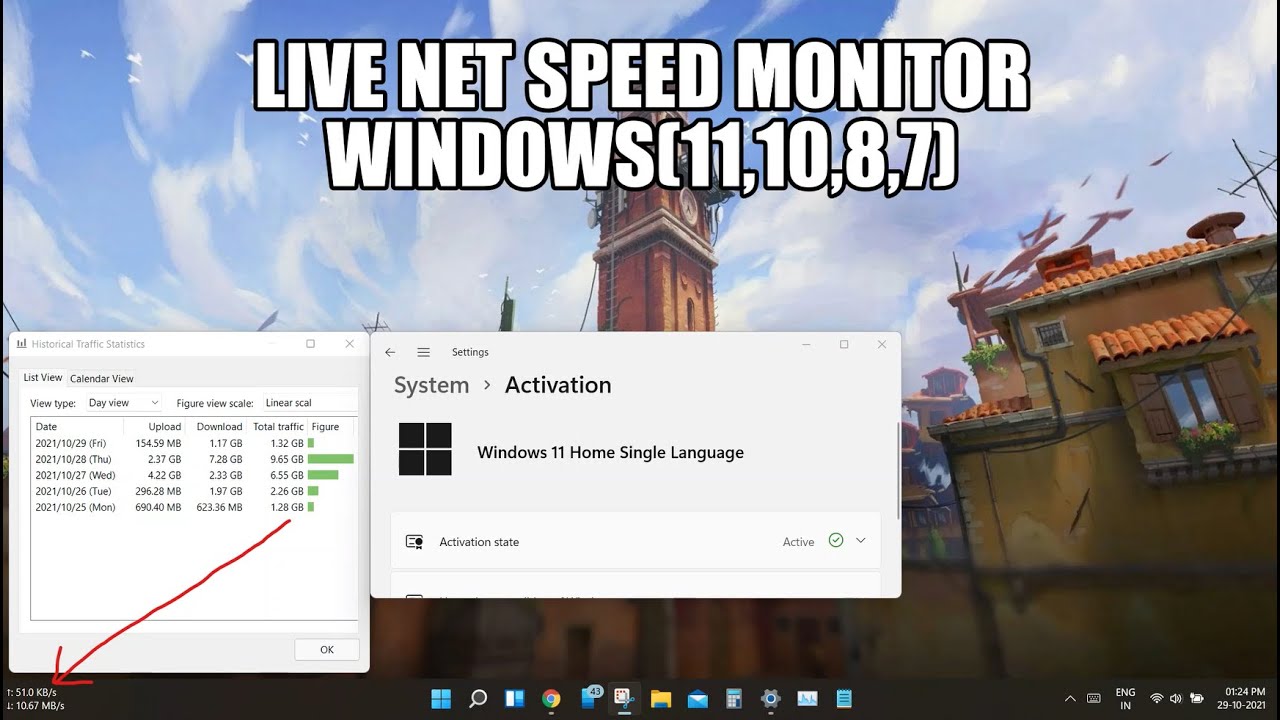 NET SPEED MONITOR(LIVE) FOR WINDOWS 11/10/8/7 - YouTube