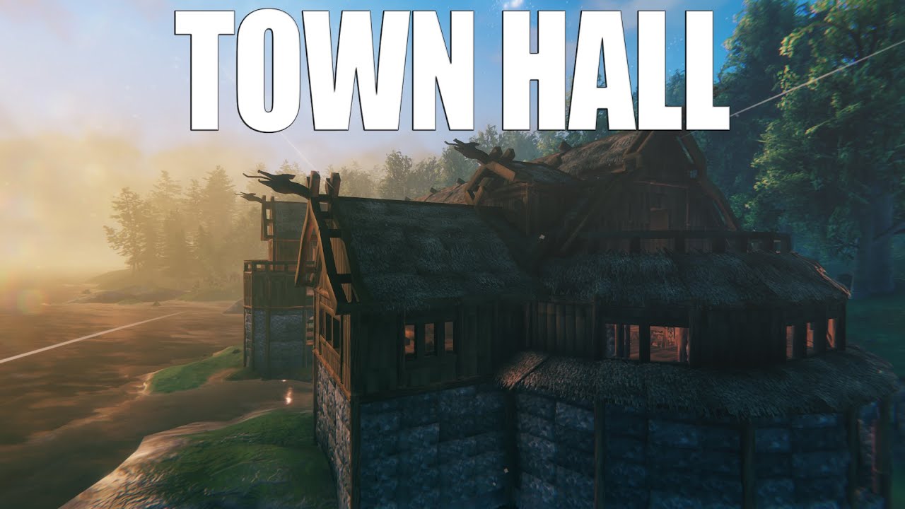 Viking Town Hall timelapse build Valheim - YouTube
