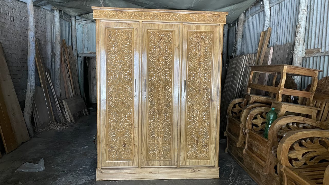 তিন পার্টের কাঠের আলমারি ডিজাইন দেখুন।।অরজিনাল আকাশমনি কাঠের আলমারি ...