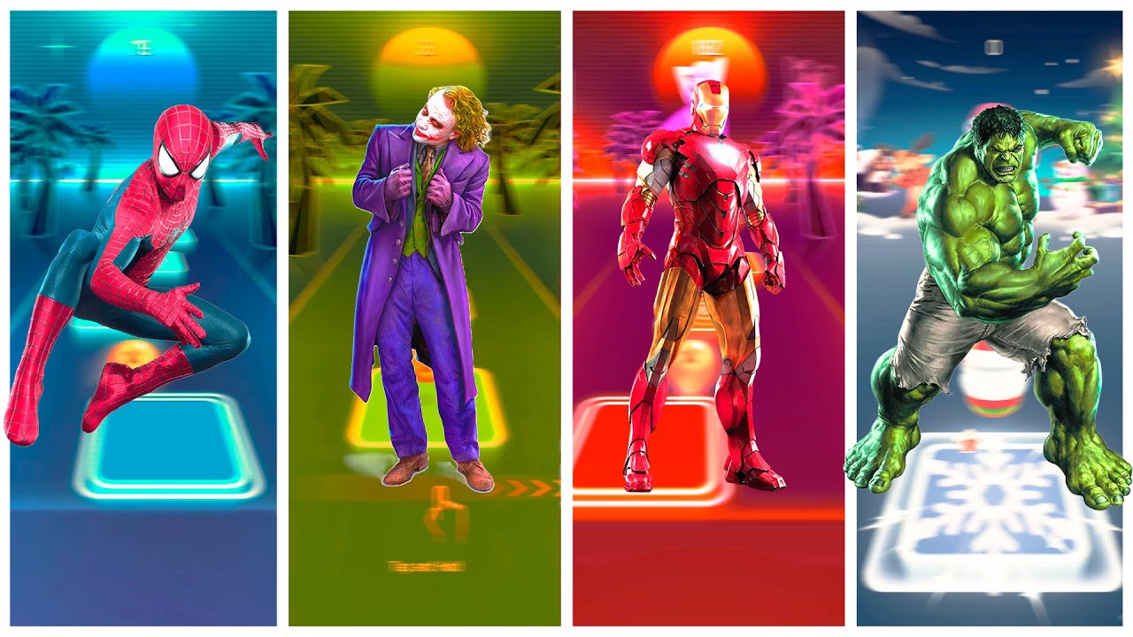 TILES HOP MARVEL DC MEGA BATTLE #212 SUPERHERO SPIDERMAN VS JOKER VS ...