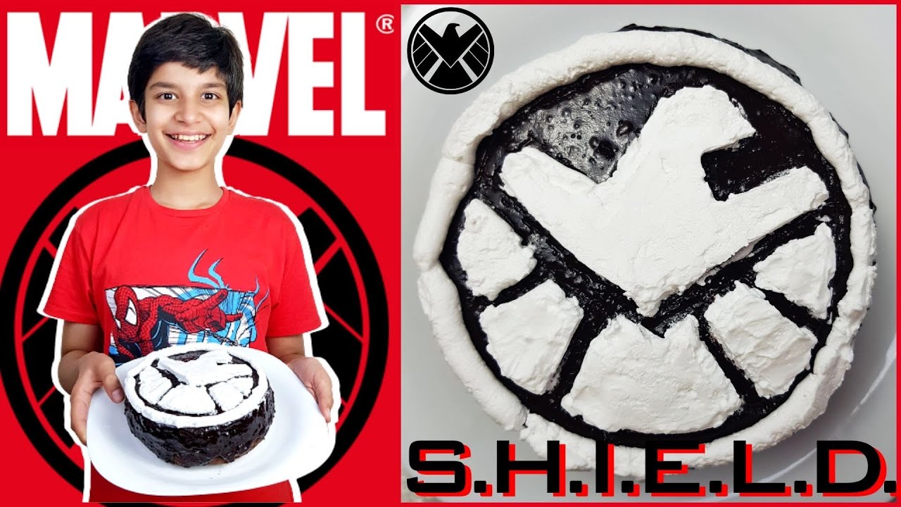 The Easiest MARVEL Inspired CHOCOLATE CAKE! My SHIELD Logo Cake for ...