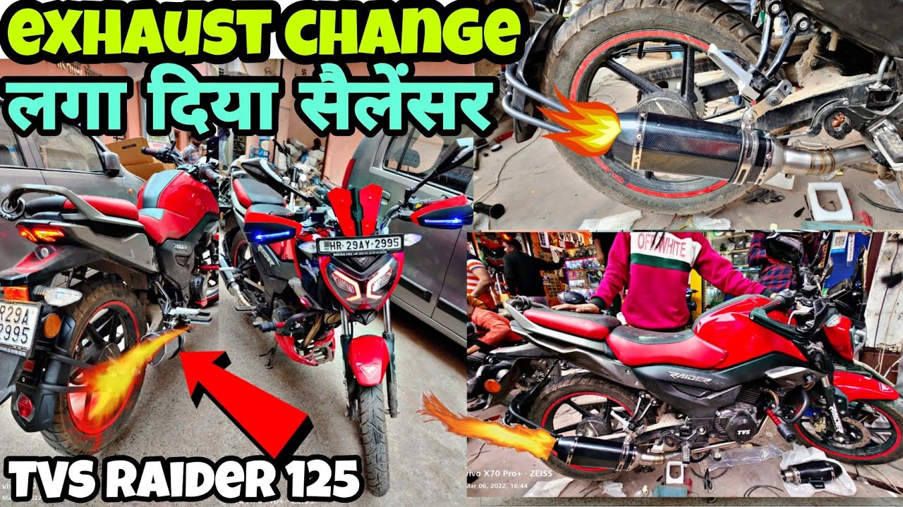 TVS Rider 125 exhaust sound | tvs Raider 125 modified | Indian throttle ...
