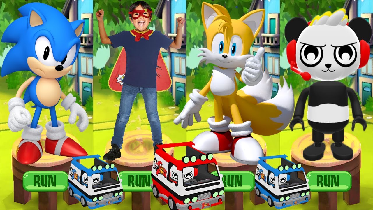 Running with Combo Panda Van in Tag with Ryan vs Sonic Dash - Gameplay ...