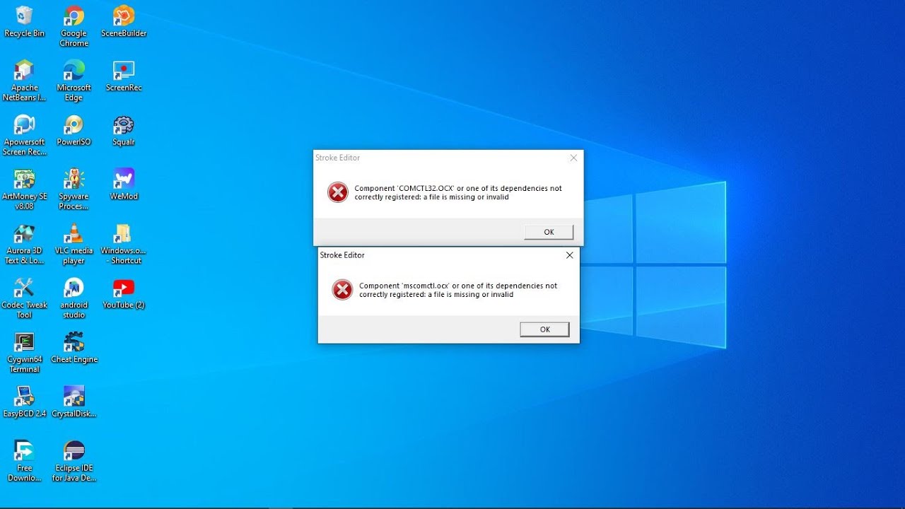 fix mscomctl.ocx and comctl32.ocx in windows @hsktube - YouTube