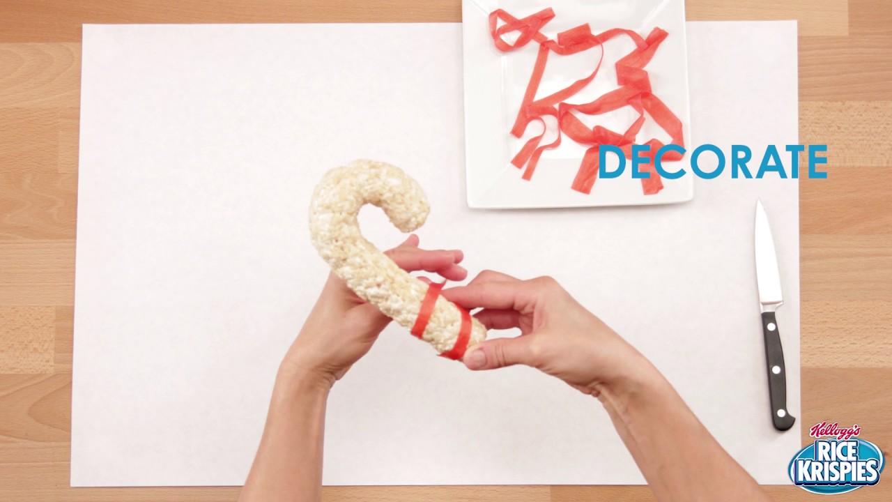 How to Make a Candy Cane Rice Krispies Treat - YouTube