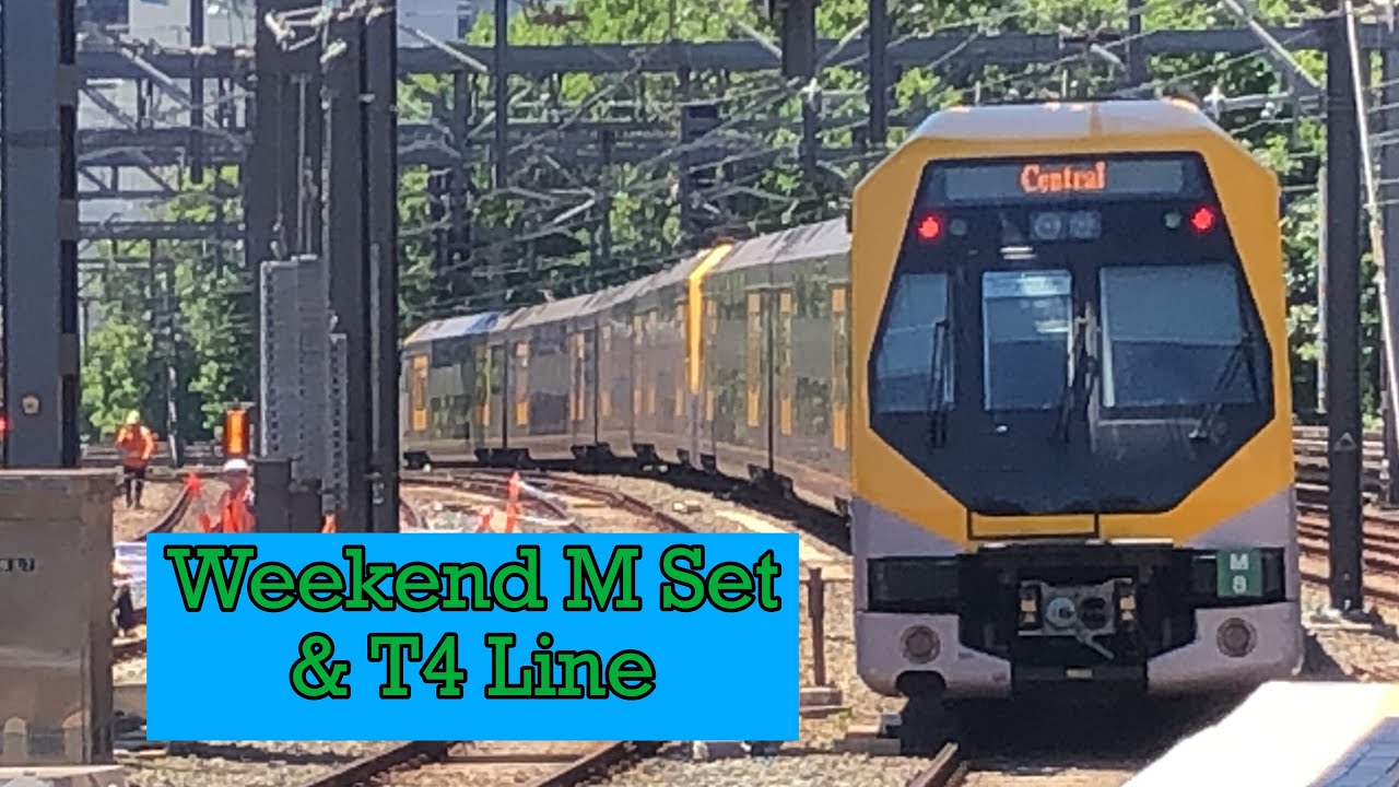 Sydney Trains Video #26 - Weekend M Set and T4 Line - YouTube