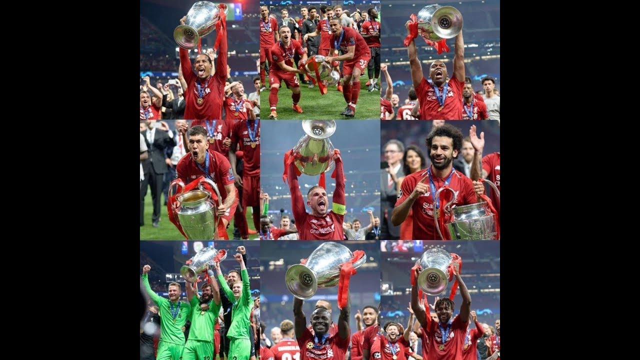 Liverpool players celebrate 2019 champions league victory. - YouTube