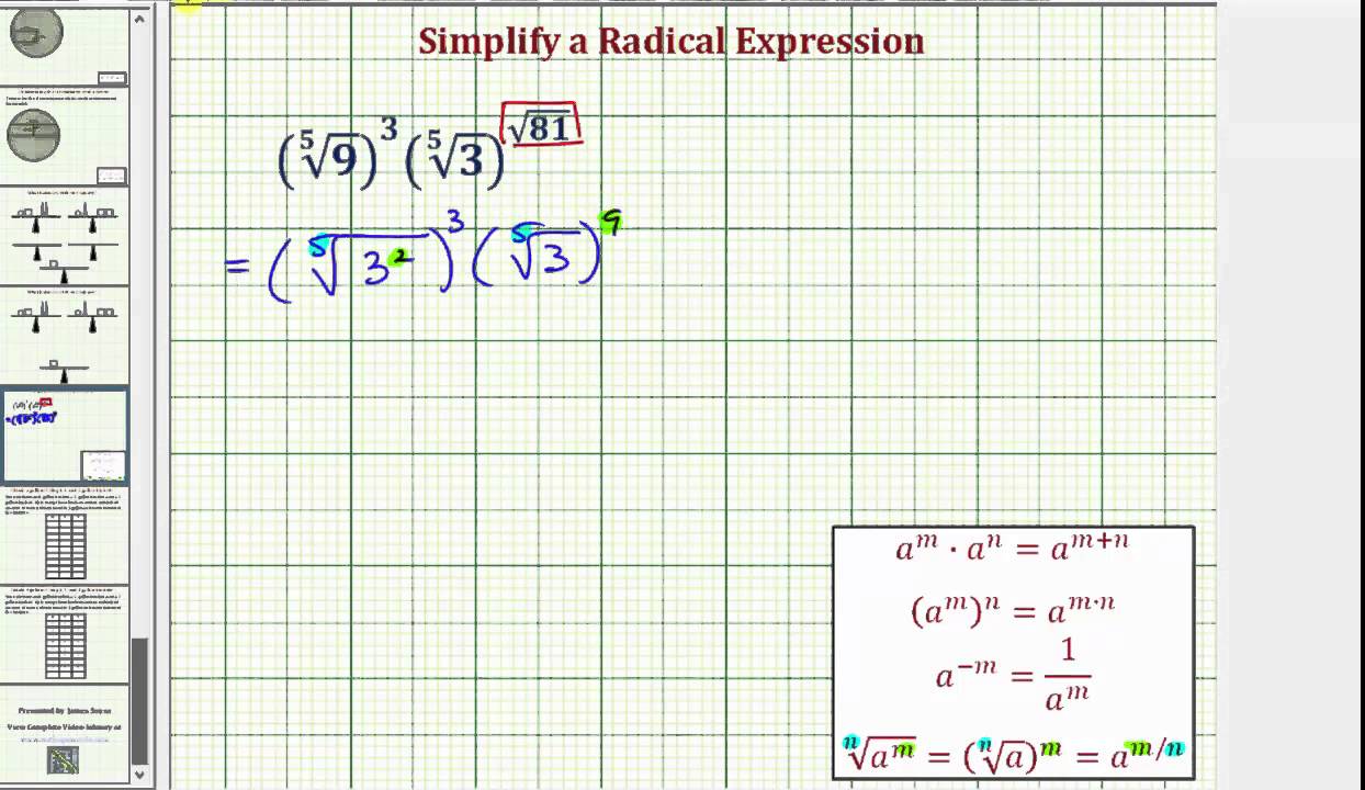 Ex: Simplify a Radical Expression Using Rational Exponents - YouTube